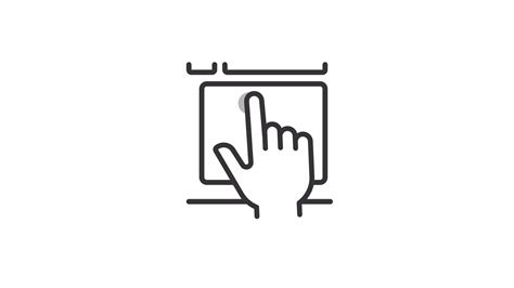 animiert mit berühren pad linie symbol hand ziehen um über laptop