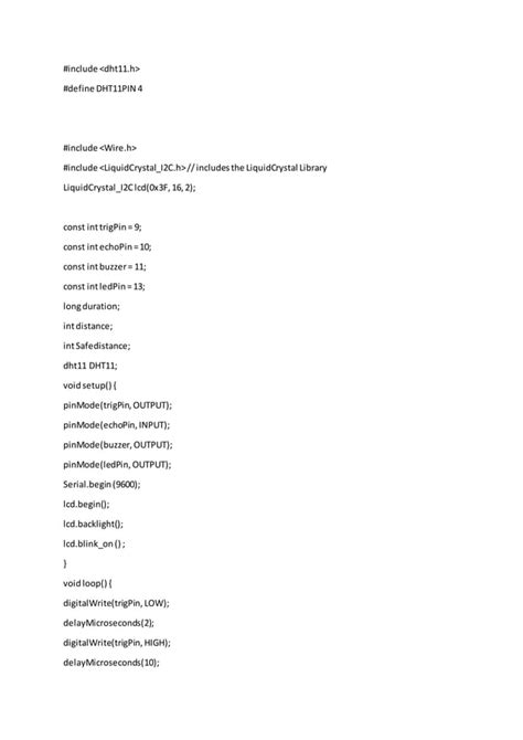 coding and wiring dht11 and ultrasonic hcsr04 arduino pdf