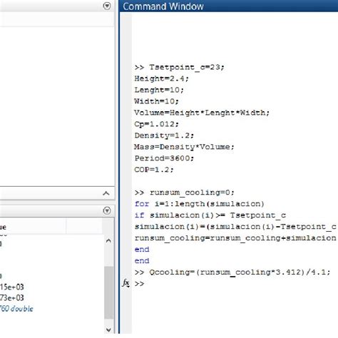 program in matlab that calculates the thermal load runsum cooling and