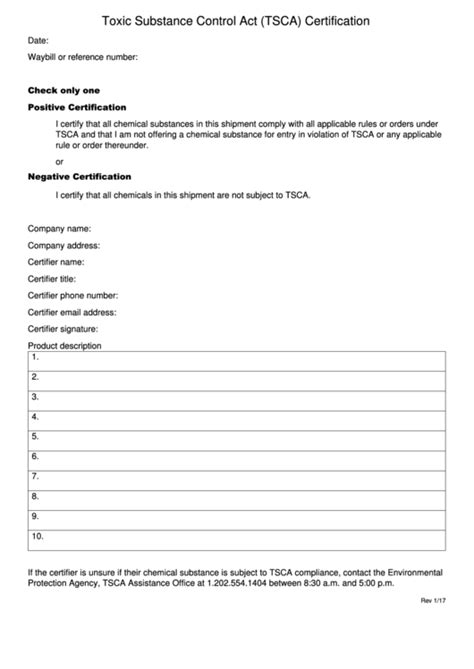 Top Tsca Form Templates Free To Download In Pdf Format