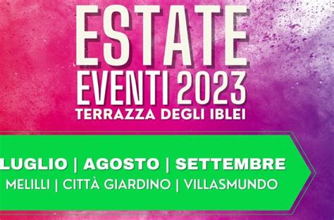 Estate Melillese Shade Raf Cabaret E Sagre Fino A Settembre