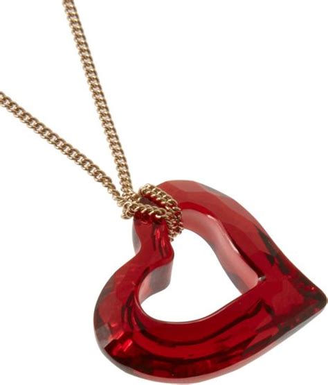 Swarovski Red Crystal Mini Loveheart Pendant In Red Lyst