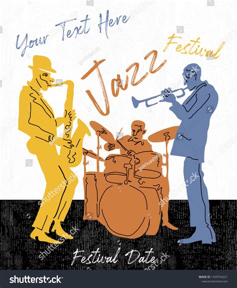 Cool Vintage Vector Jazz Band Poster Stock Vector Royalty Free