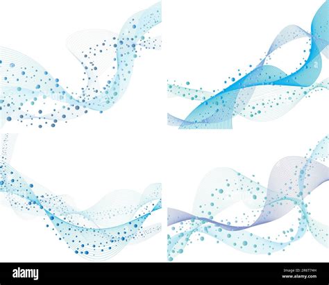 Abstract Water Vector Backgrounds Set With Bubbles Of Air Stock Vector