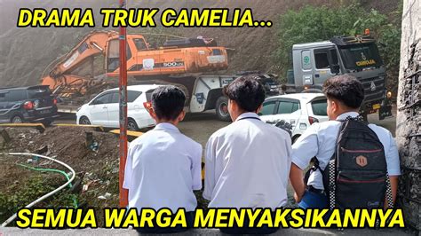 DRAMA PENYELAMATAN Truk Trailer Bermuatan 50 Ton YouTube