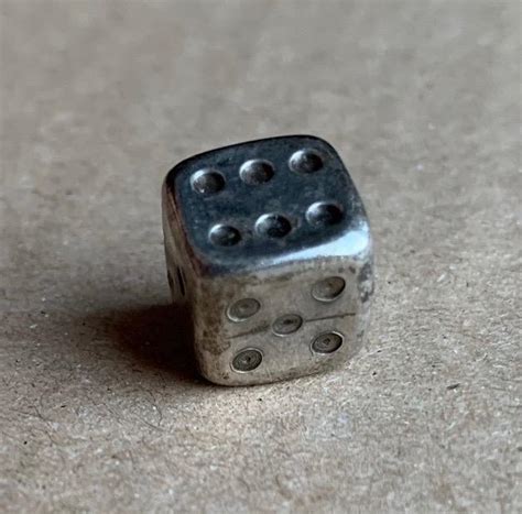 Stříbro Stará Hrací Kostka Ag Přívěšek Stříbrný Medailonek Patina Kov