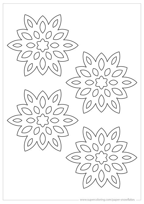 4 шаблона снежинок Поделки из бумаги для детей