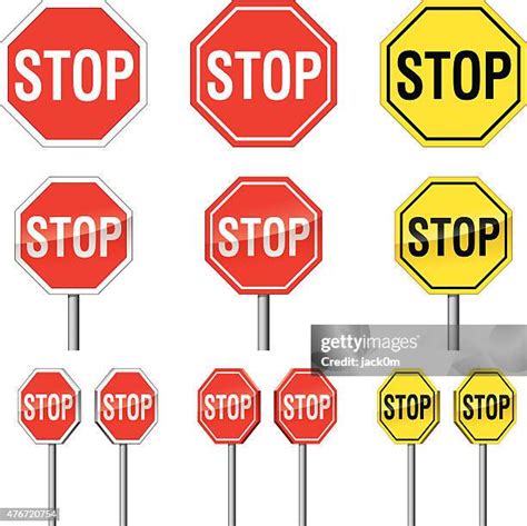 Yellow Stop Sign Photos And Premium High Res Pictures Getty Images