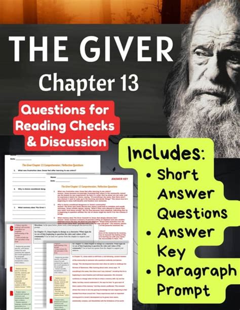 The Giver Chapter 13 Reading Questions Quiz Short Answer Paragraph No