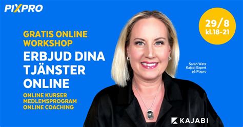 I Kväll Kl 1800 Har Sarah Watz En Kostnadsfri Workshop För Dig Som är