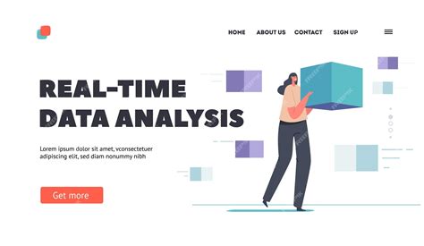 Premium Vector Real Time Data Analysis Landing Page Template Big Data Server Storage Concept