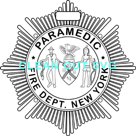 Paramedic Fire Dept Badge Nyfd Vector File Vinyl Cutting Di Inspire