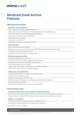 Email Archive Datasheet Pdf