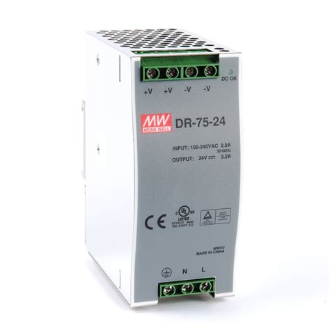 Dr 75 Watt Class I Din Rail Power Supply 12v Dc 630a