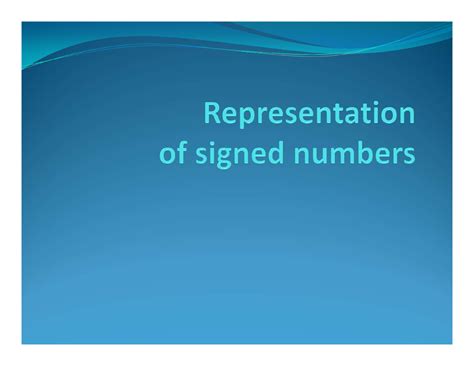 Mcact 102 Digital Logic Representation Of Signed Numbers In Binary