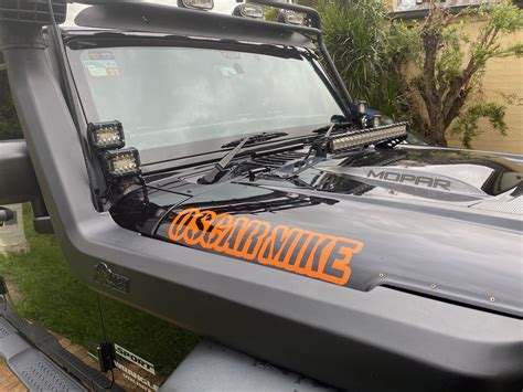 Oscar Mike Hood Decal For Jeep Wrangler Fireside Graphics