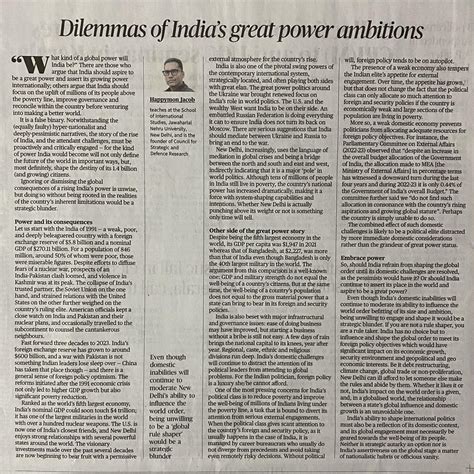 Dilemmas Of Indias Great Power Ambitions R Nocensorindia