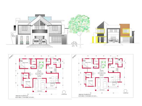 House Plan Elevation Sections Cross Sections Details Architectural 2d