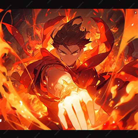 Premium Ai Image Anime Character With Fire And Flames In The