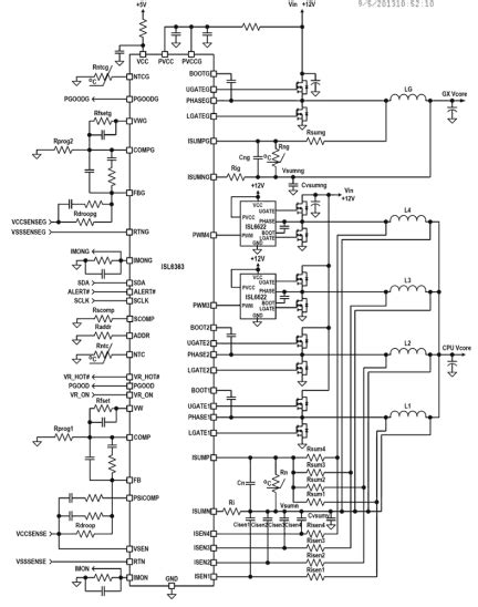 Isl6363 Multiphase Pwm Regulator For Vr12 Desktop Cpus Elecenapl