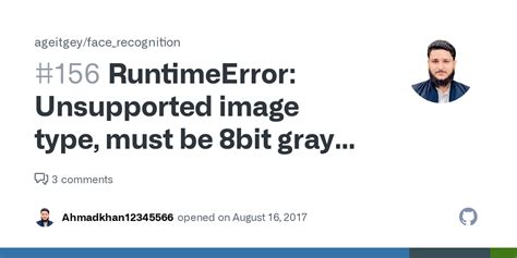 runtimeerror unsupported image type must be 8bit gray or rgb image