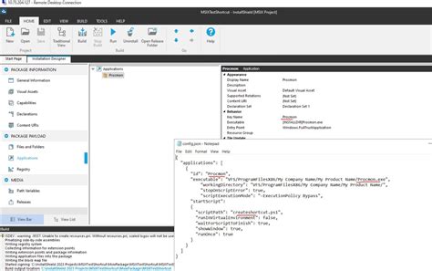 how to create desktop shortcuts in a msix project using the package