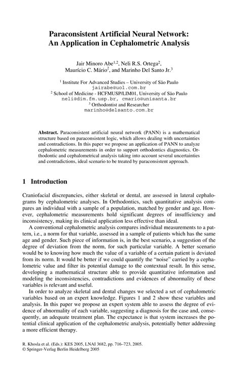 Pdf Paraconsistent Artificial Neural Network An Application In