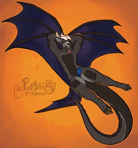 Rule 34 Anthro Black Body Blue Penis Blue Wings Dragon Erection Front