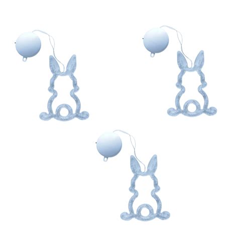 Qtmgt 3pcs Easter Window Lights Hanging Bunny Outdoor Decoration Bunny