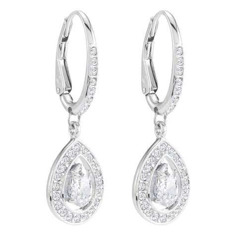 Buy Swarovski Attract Light Pear Pierced Earrings White Rhodium