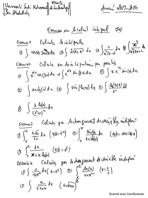 Calcul Intégral Pdf