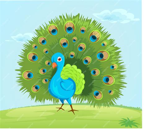 Premium Vector Animated Peacock