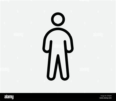 Symbol Strichlinie Symbol Für Mann Steht Stehend Linear Sickman Boy Profil Figur Avatar