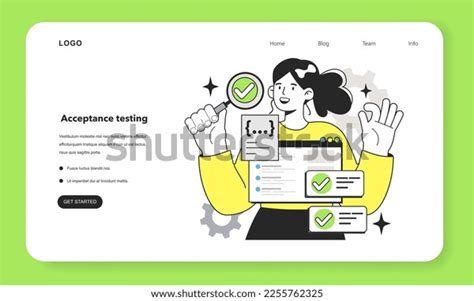 Acceptance Testing Technique Web Banner Landing Stock Vector Royalty