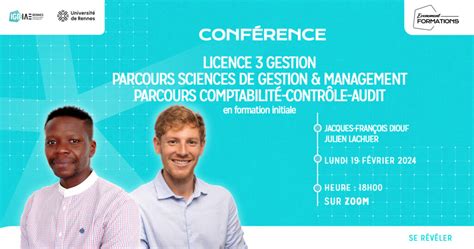 Conférence en ligne Licence 3 Gestion en formation initiale le 19