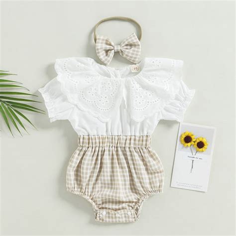 Annabelle Crochet Collar Romper Hazel And Bo