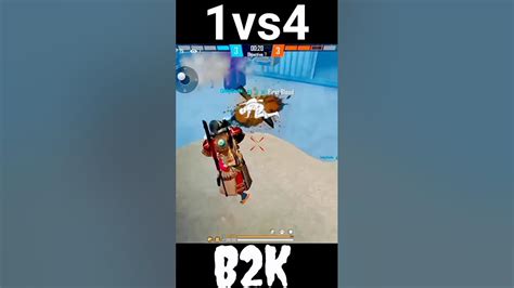 B2k Vs 4 Pro Player 🤯🔥 🎯 Bron2kill Shorts 1vs4freefire Youtube