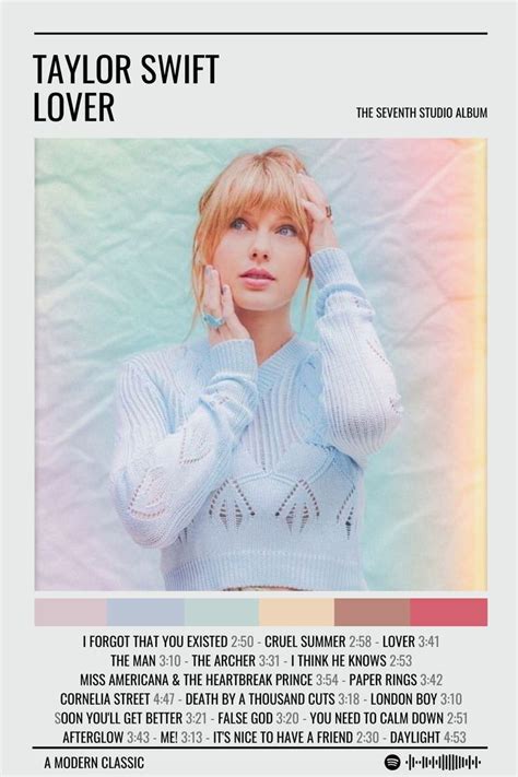 Taylor Swifts Lover Album Aesthetic Music Poster In 2022 Music