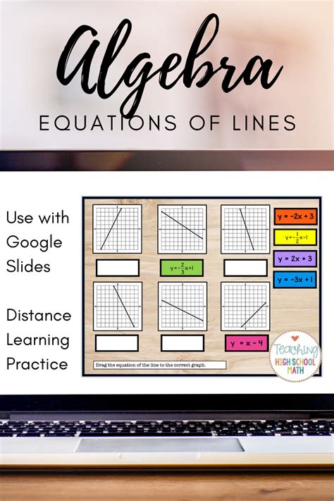 Algebra Writing Equations Of Lines Distance Learning Writing Equations Teaching Algebra