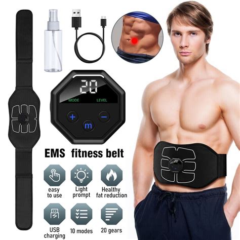 Rechargeable Abdominal Toning Belt Abs Training Ems Electric Muscle
