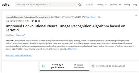 Citation Report Improved Convolutional Neural Image Recognition