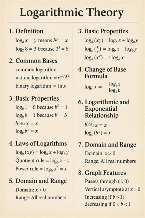 Laws Of Logarithms Exponential And Logarithmic Functions Notes A