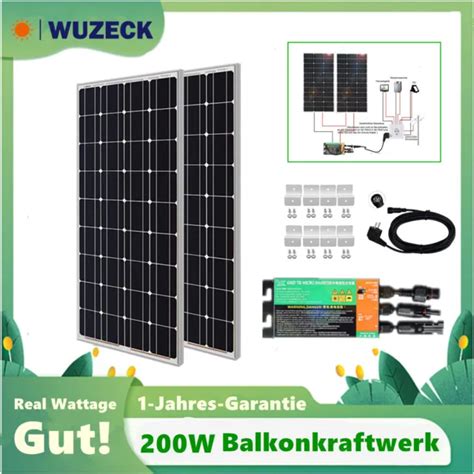 2X100W SOLARMODUL GLAS Mono Solarpanel 200W Balkonkraftwerk