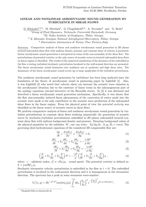 Pdf Linear And Nonlinear Aerodynamic Sound Generation By Turbulence