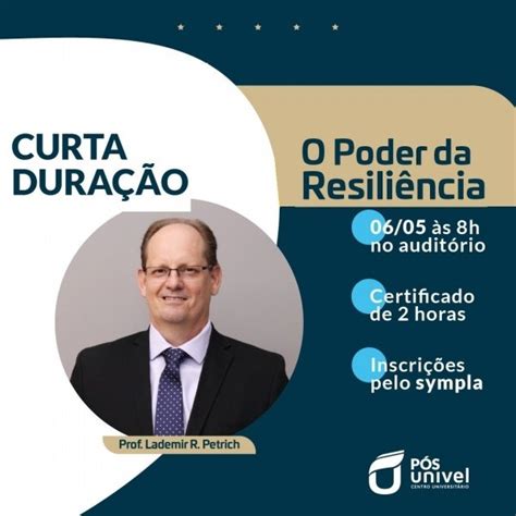 Curso de curta duração O poder da resiliência em Cascavel Sympla