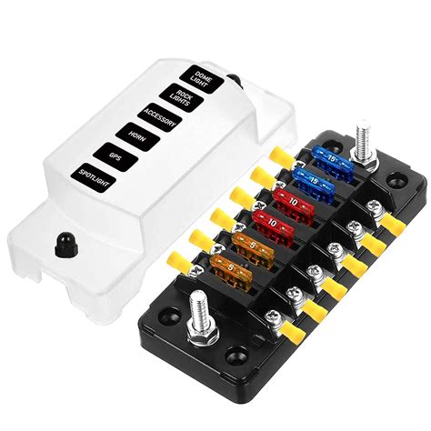 Mini 6 Way Marine Blade Fuse Block With Negative Bus Atc Ato Waterproof Automotive Fuse Box