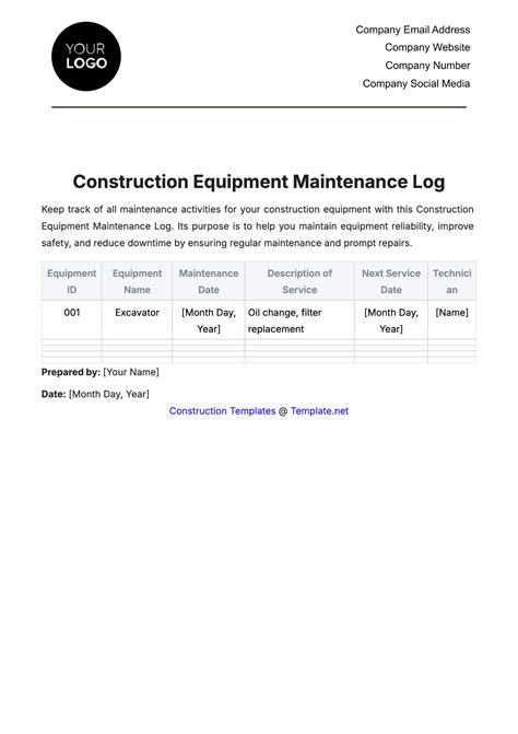 Free Air Filter Log Template To Edit Online