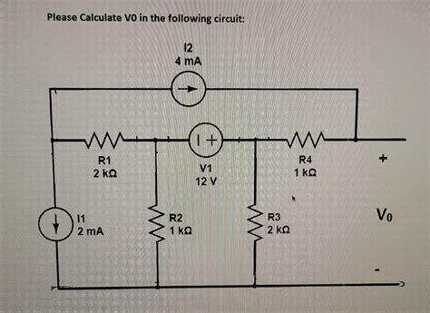 Solved Please Calculate Vo In The Following Circuit Chegg Com