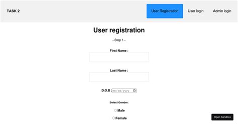 react multistep examples codesandbox
