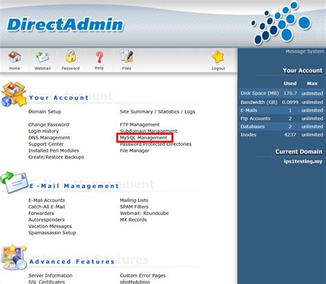 How To Enable Remote Access To Mysql Database In Directadmin Enhanced Skin Ipserverone